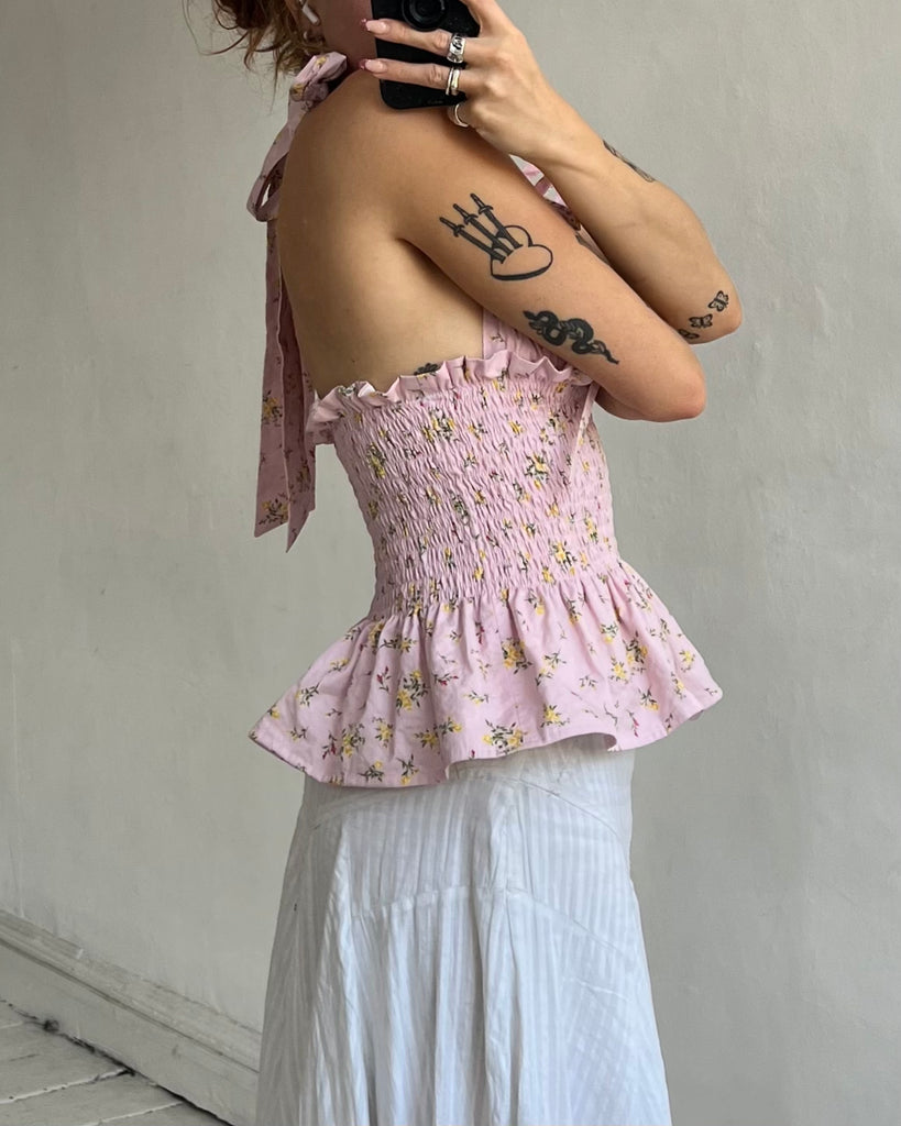 The Freya Top in Pink Ditsy – Beasha Studios